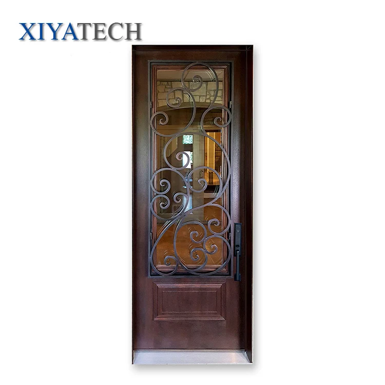 Exterior Arch Front Entry Door with Sidelites Open House Door Wrought ...