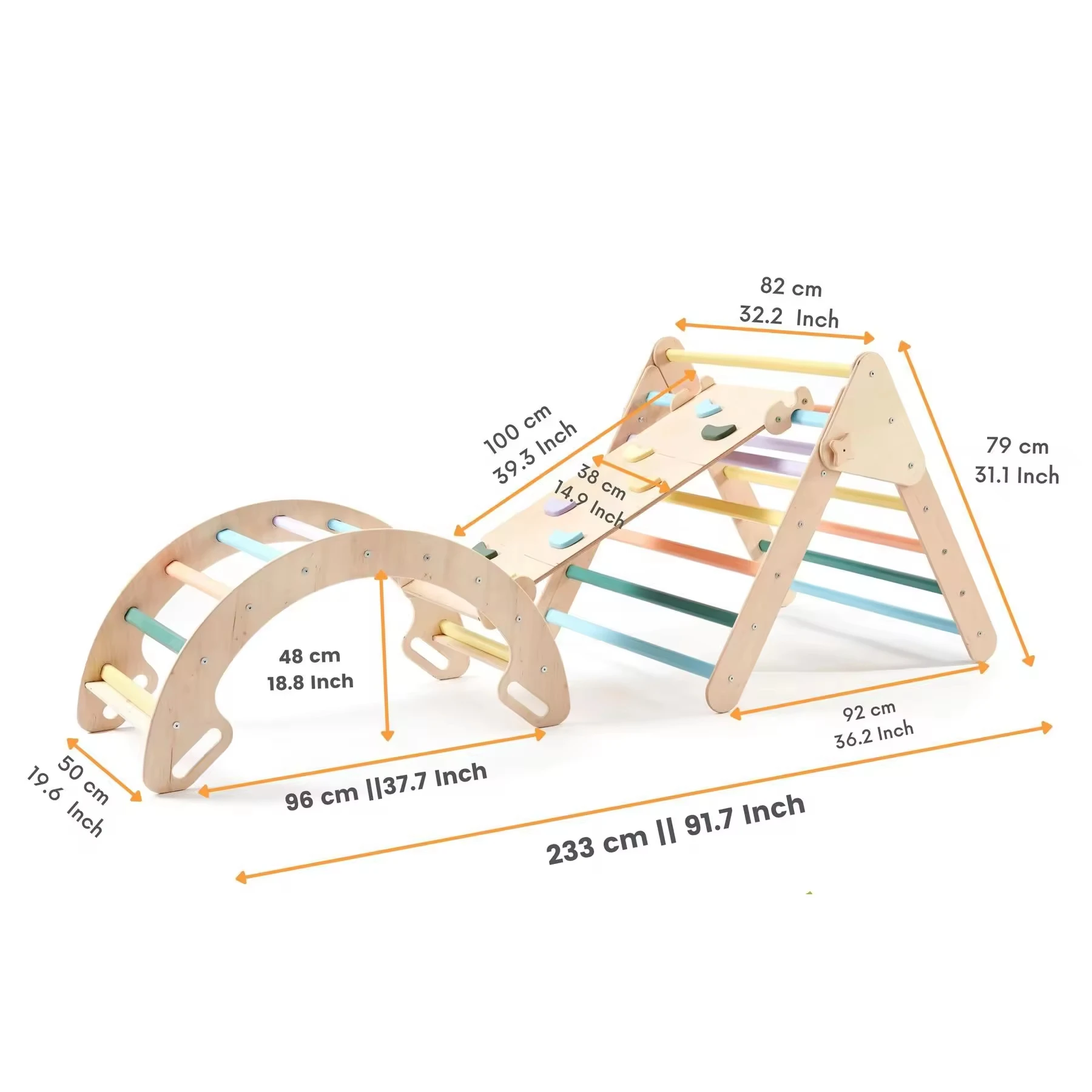 Children Wooden Kids Baby Gym Piklers Triangle Set Triangulo De ...