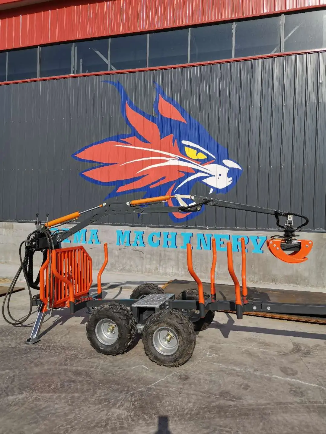 Rima 4WD Timber Trailer with Crane - 1.5 Ton Loading Capacity