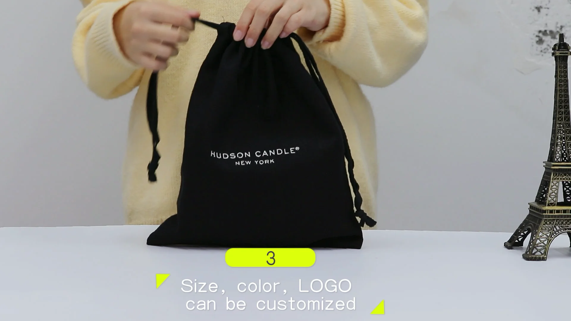 Custom Reusable Large Size Black Cotton Canvas Drawstring Pouch Bags ...