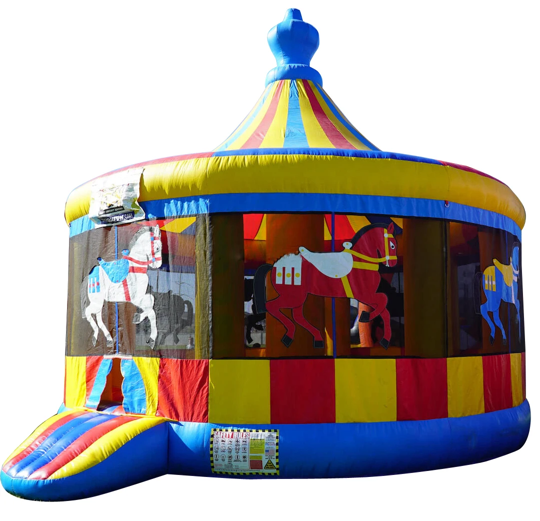 16 Feet Inflatable Moonwalk Carousel Bouncy Castle Jumping House For ...