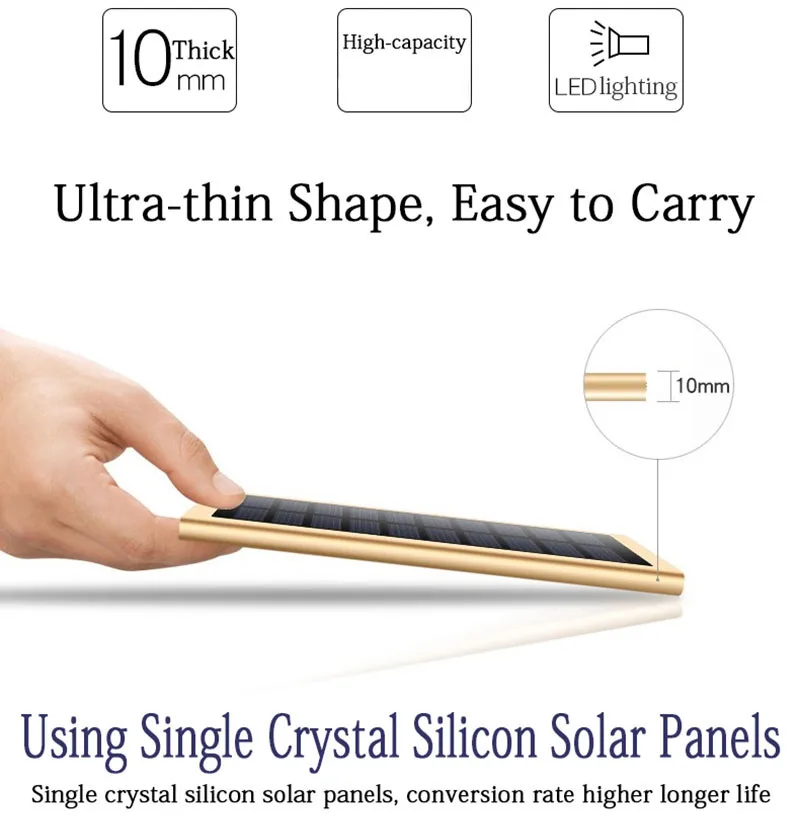 Portable Slim Solar Charger Polymer 20000mah Fast Charging Mobile Power ...
