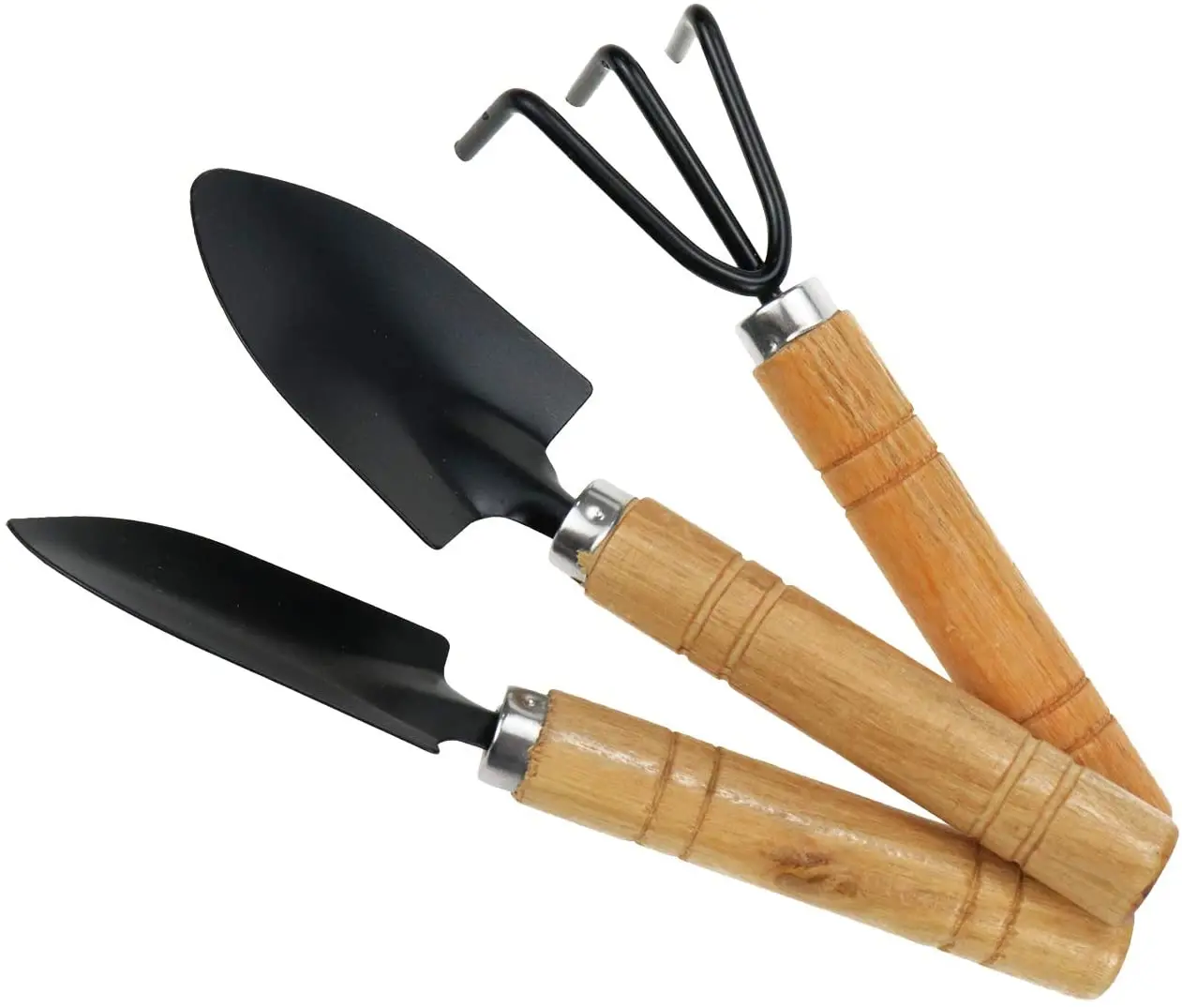 3 Piece Hand Suit Small Iron Wood Grip Shovel Rake Spade Succulent Mini ...