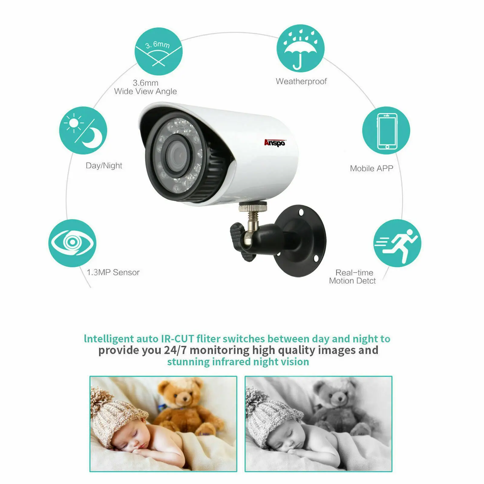 Full HD AHD KIT CCTV Security Cameras System - 4CH Bullet Camera with ...