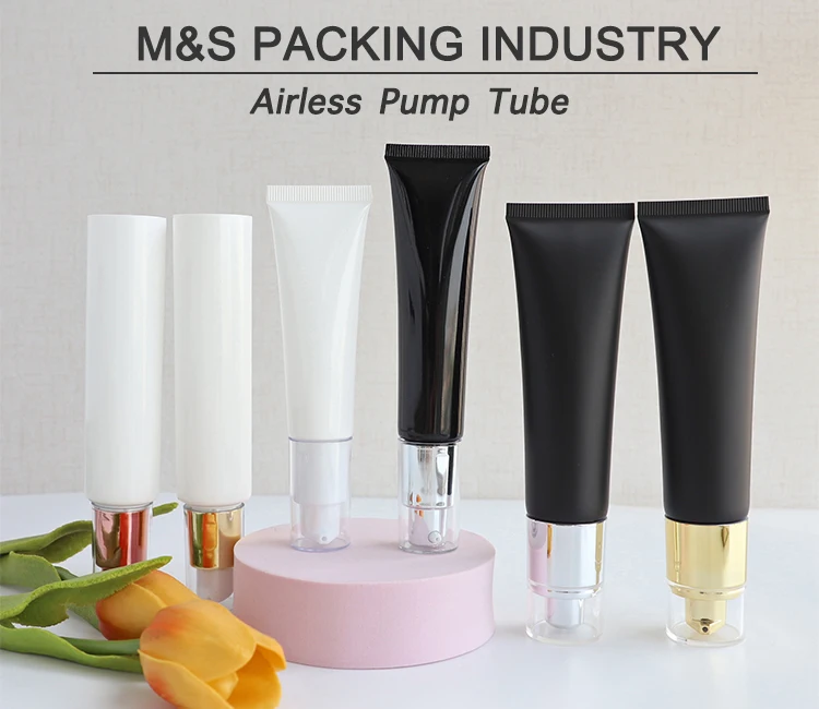 High Quality Empty White Or Black Matte Soft Plastic Airless Tube For ...