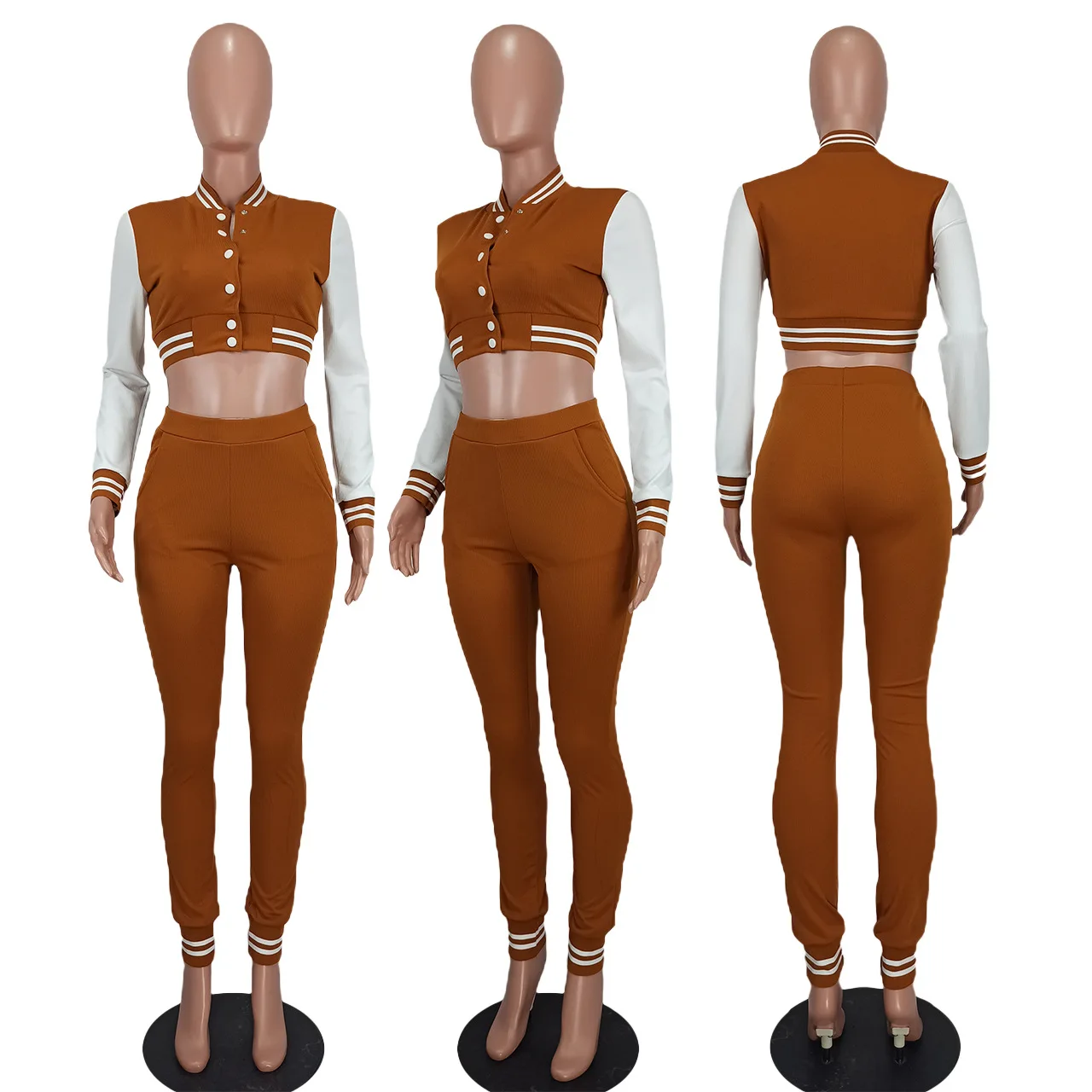 Spring Fall Jogging 2 Piece Set Woman Fitness Clothing Casual Two Piece ...