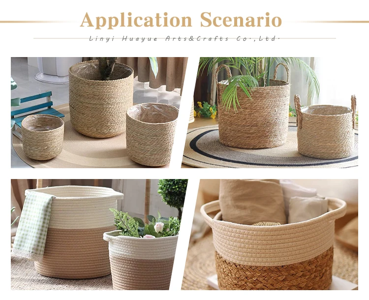 Paper Rope Wicker Basket Craft Handmade Woven Other Storage Basket For ...