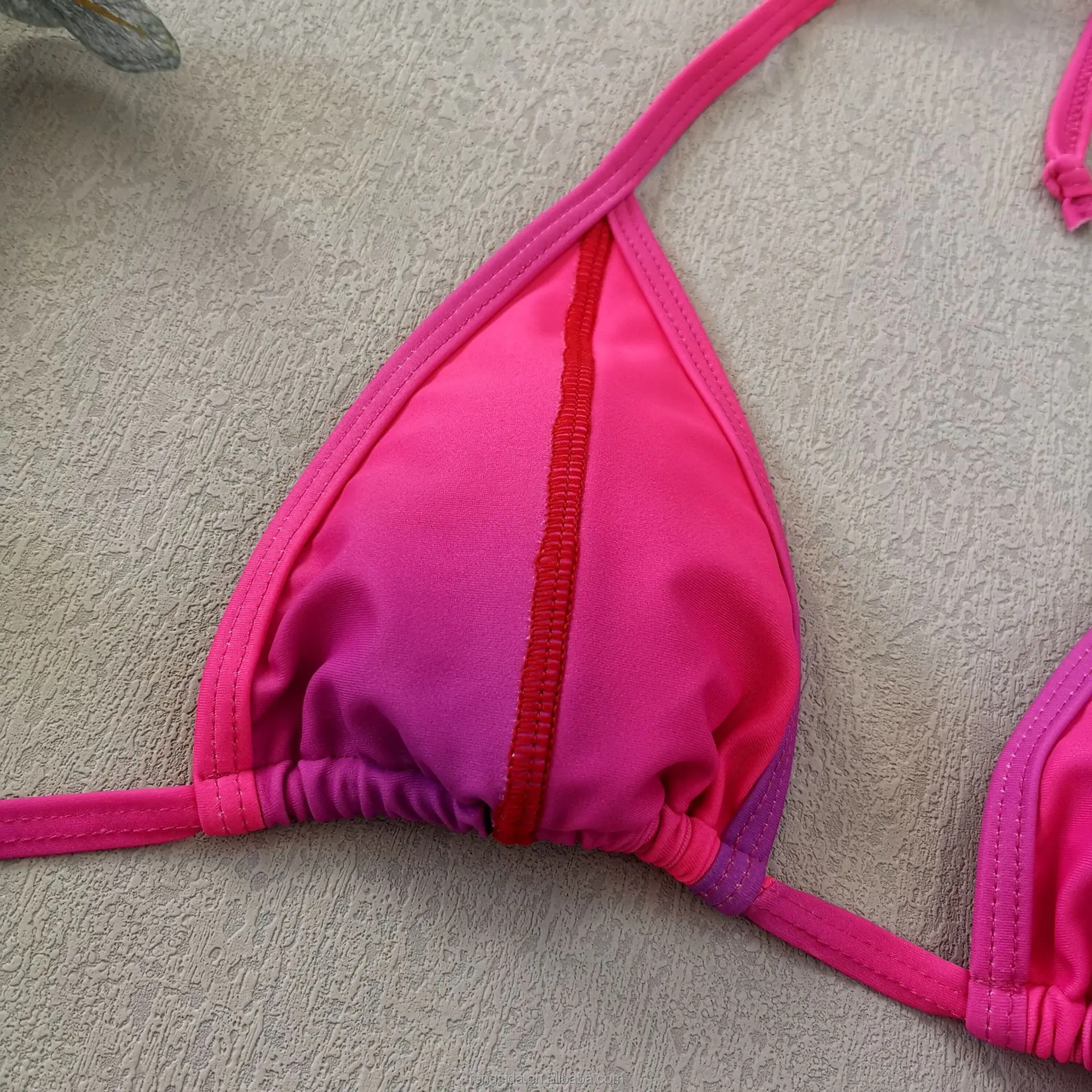 2022 Women's Gradient Color Smudge Split Strap Bikini Lace-up Swim Brief Swimwear - Buy 2022 ...