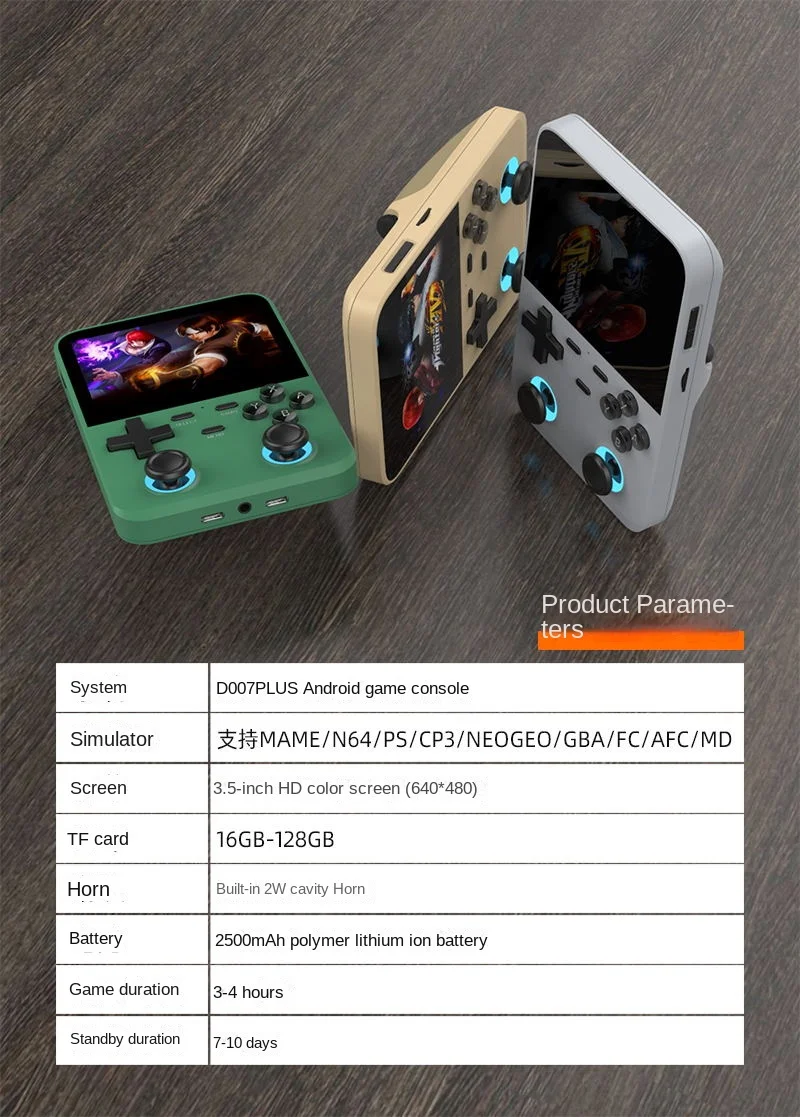 Portable 3.5 Inch D007 Open Source Retro Video Game Console Handheld Super Console For Gamers ...
