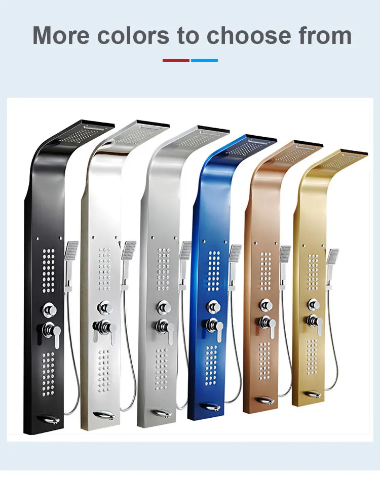 Shower Control Panel Bathroom Wall Mounted Stainless Steel Waterfall ...