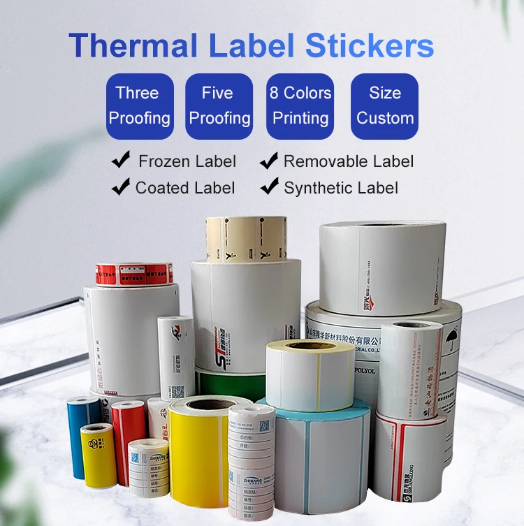 Waterproof Thermal Adhesive Shipping Labels 4''*4'' 58*40 75*120mm ...