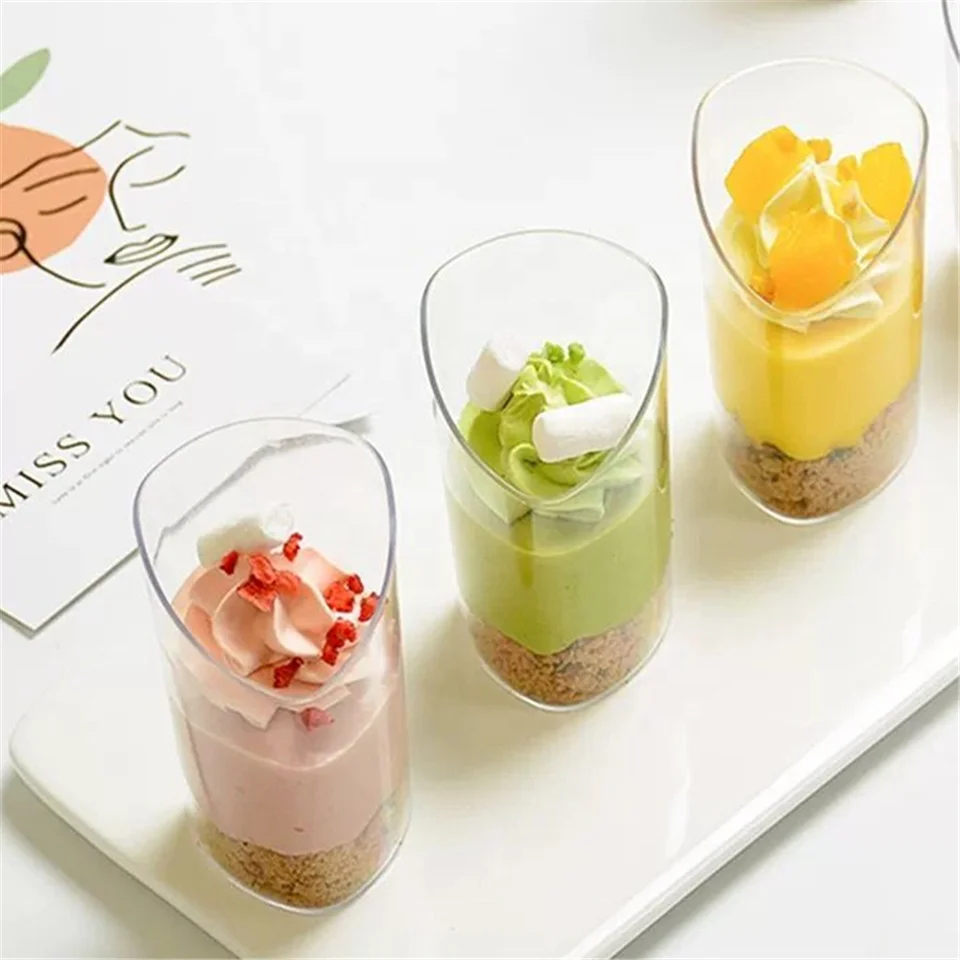 Transparent PS Cups Sweet Dessert Mousse Plastic Pudding Cup Cake Cup ...