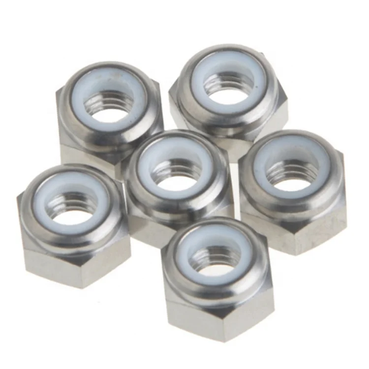 Din985 M6 M8 M10 Hex Nylon Insert Titanium Nylock Lock Nuts - Buy ...