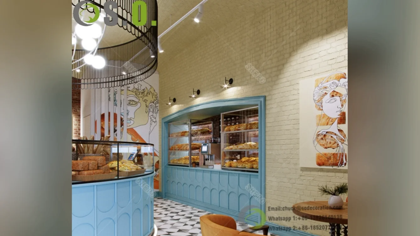 Milk Tea Shop Counter Design Furniture Display Cabinets Storage And ...