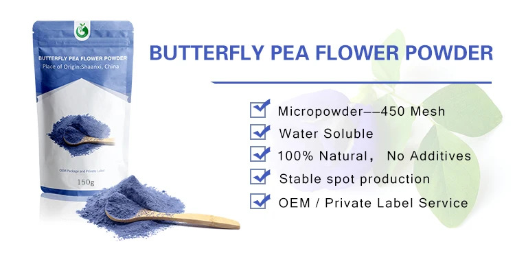 Bulk 450 Mesh Food Grade Organic Blue Matcha Butterfly Pea Flower ...