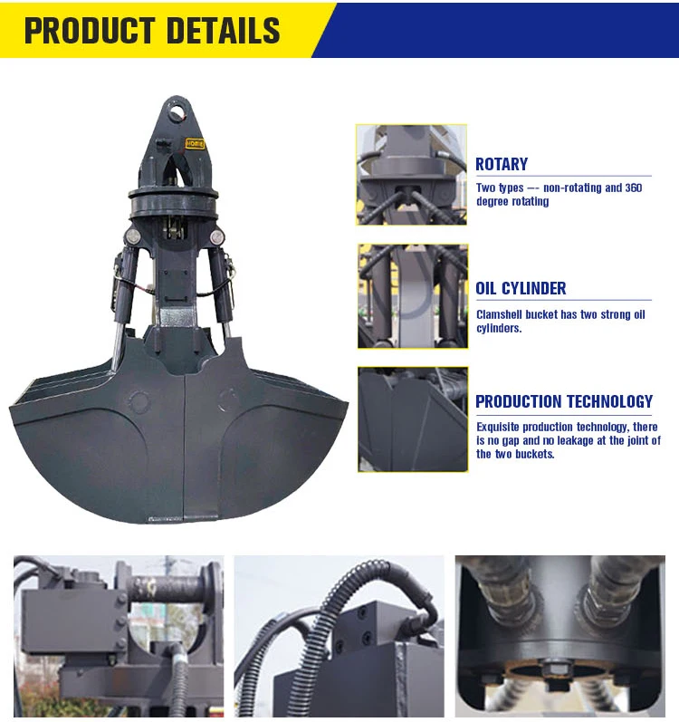 Customizable Clamshell Attachment Excavator Rotating Hydraulic Clam ...