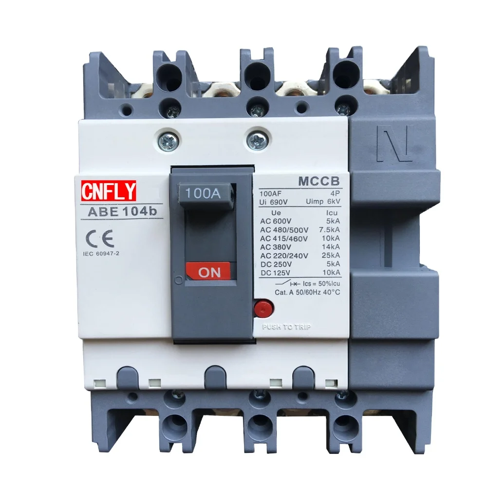3 단계 Abe 104 3 P 4p 100a Mccb 성형 케이스 회로 차단기 - Buy Moulded Case Circuit ...