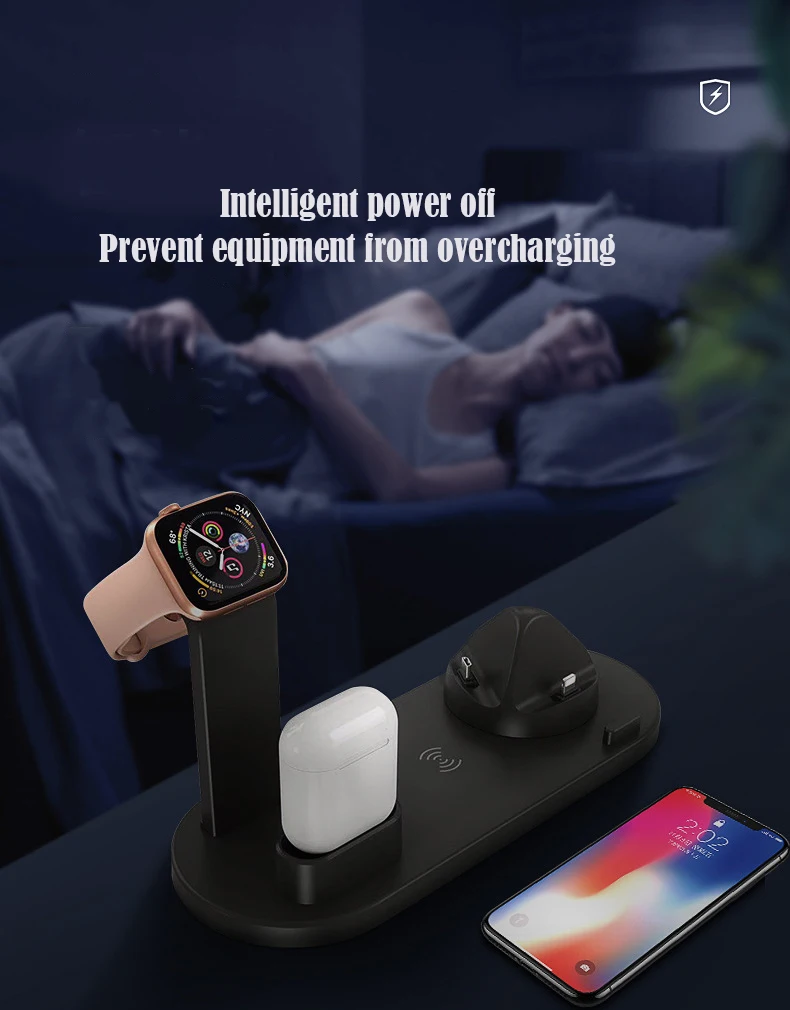 6 in 1 Wireless Charger - Fast Charging & Watch Holder
