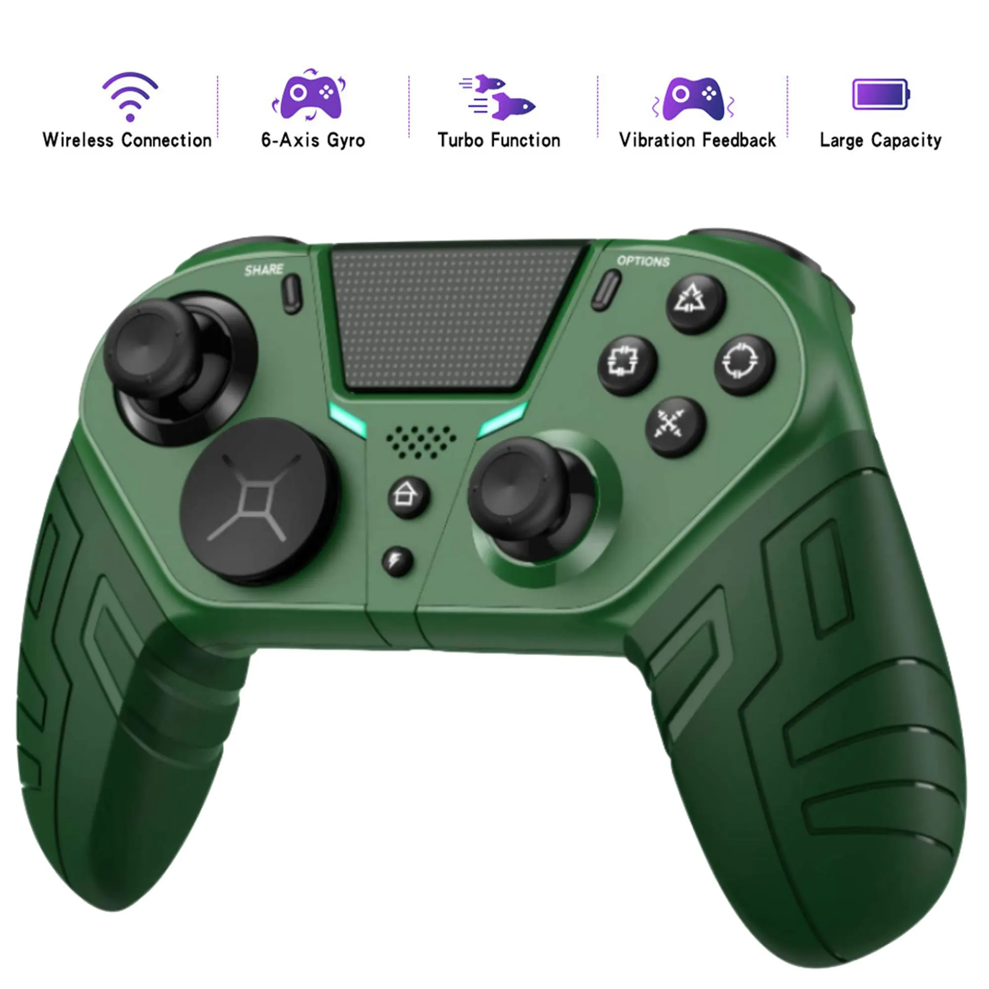 Wireless Gaming Controller With Programmable Back Button for PS4 BT ...