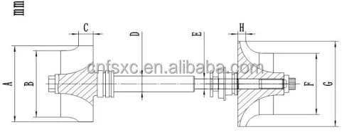 TURBOCHARGER Turbine Rotor Wheel TF035 28231-27810 28231-27800 for ...