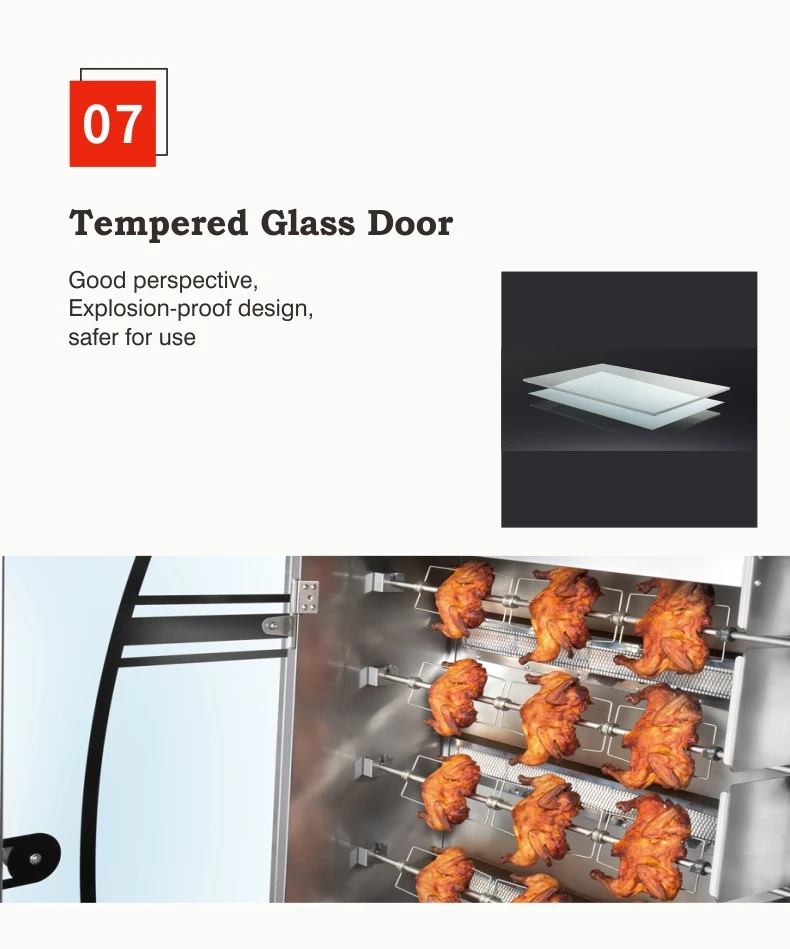 Automatic Rotary Vertical Gas Rotisserie Chicken Roaster