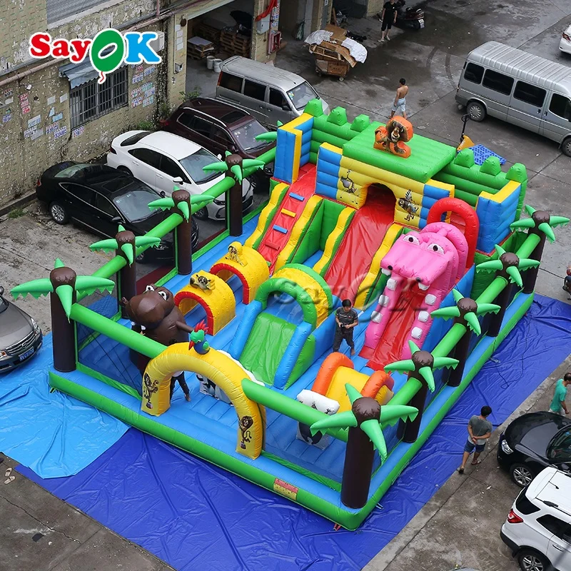 Giant Pvc Inflatable Trampoline Castle Slide Commercial Bouncer House ...