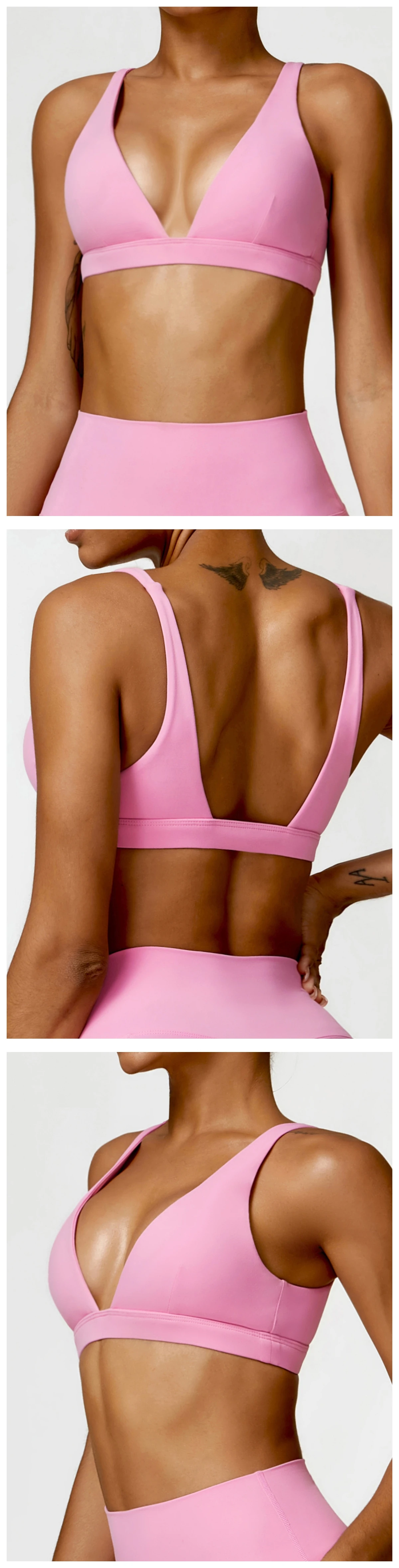 Joyyoung Sexy Athletic Wear Trendy Quick Dry Yoga Sports V Neck Bra Push Up Running Gym Fitness ...