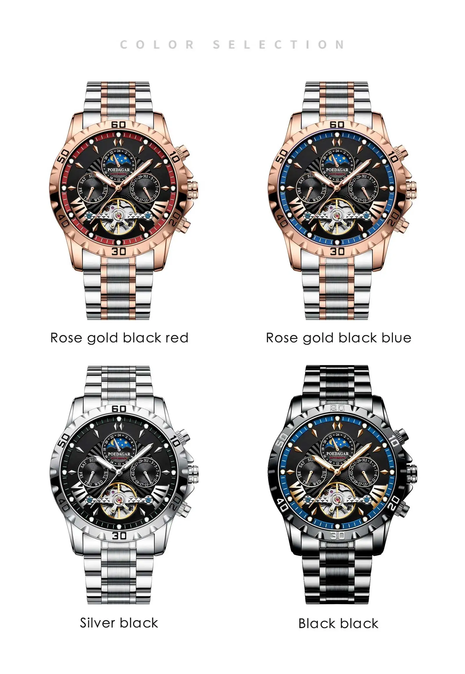 Poedagar Luxury Automatic Mechanical Men's Watches