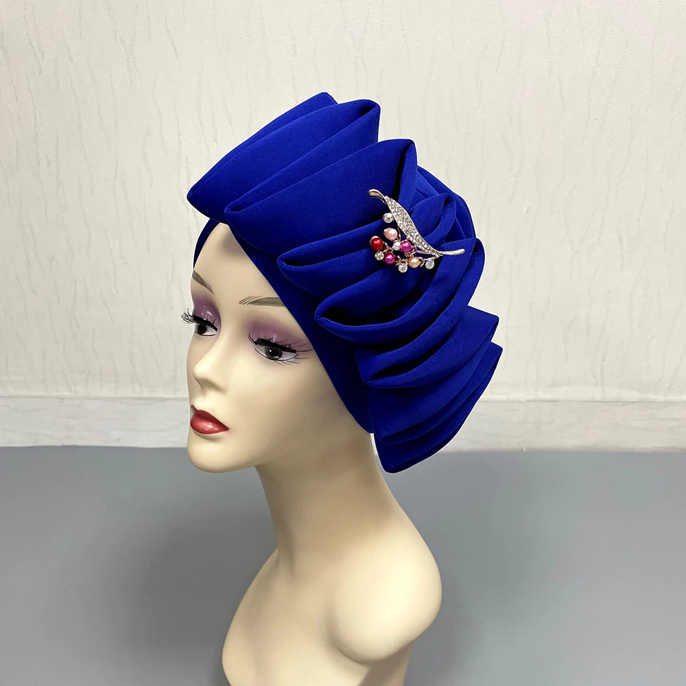 Mh-1129 2024 New Design Female Fashion Plain Space Cotton Turban ...