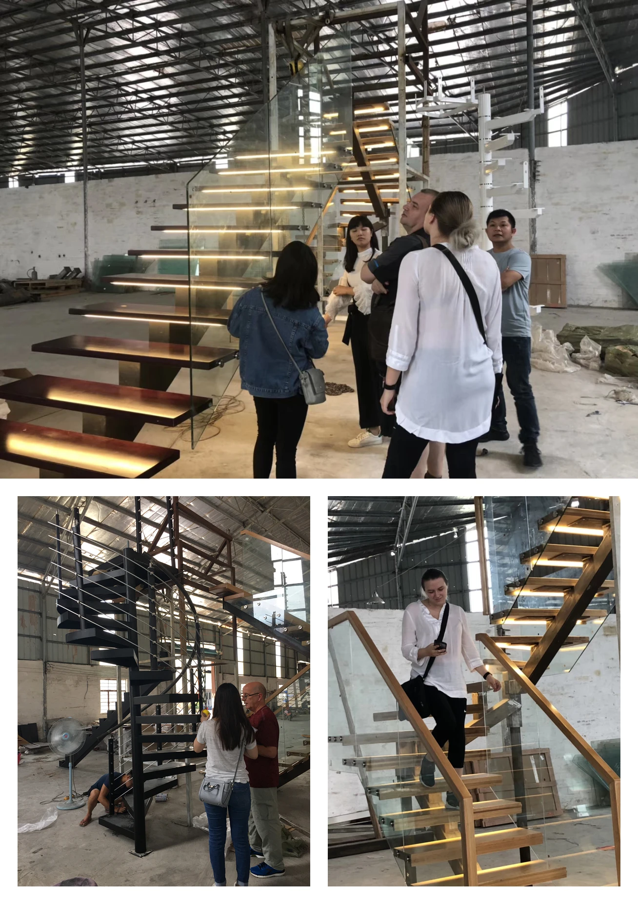 CBMmart New Customized Floating Modern Staircase with Wood Stair ...