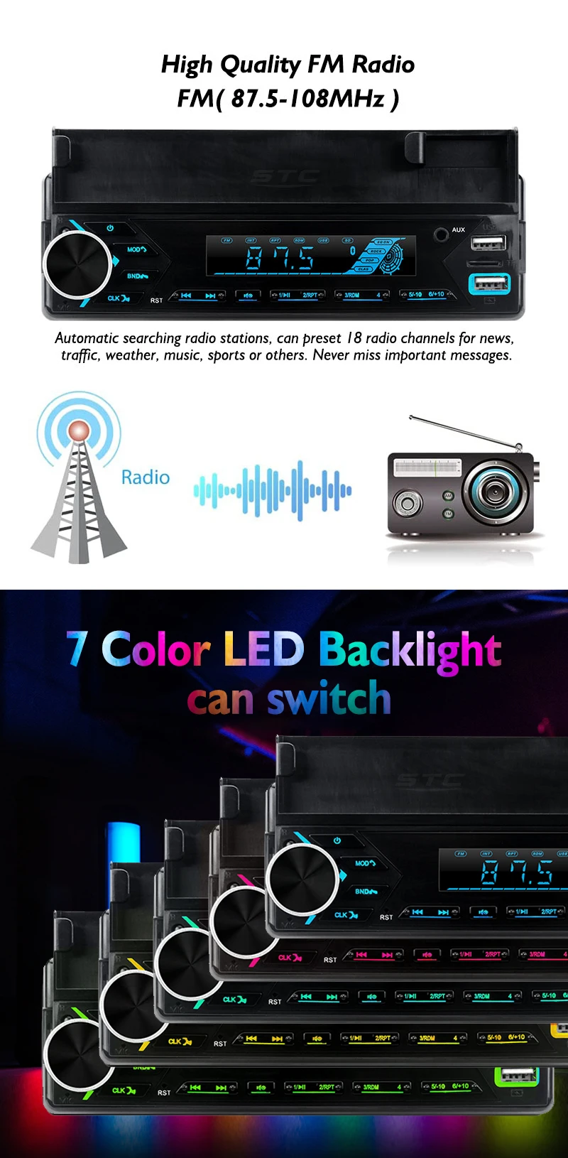 Audio Systems Multimedia Car Stereo Single Din Lcd Bt And Hands-free ...