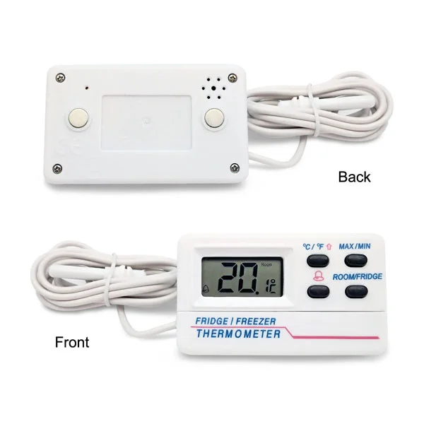 WENMEICE Commercial Digital LCD Fridge and Freezer Thermometer with Alarm