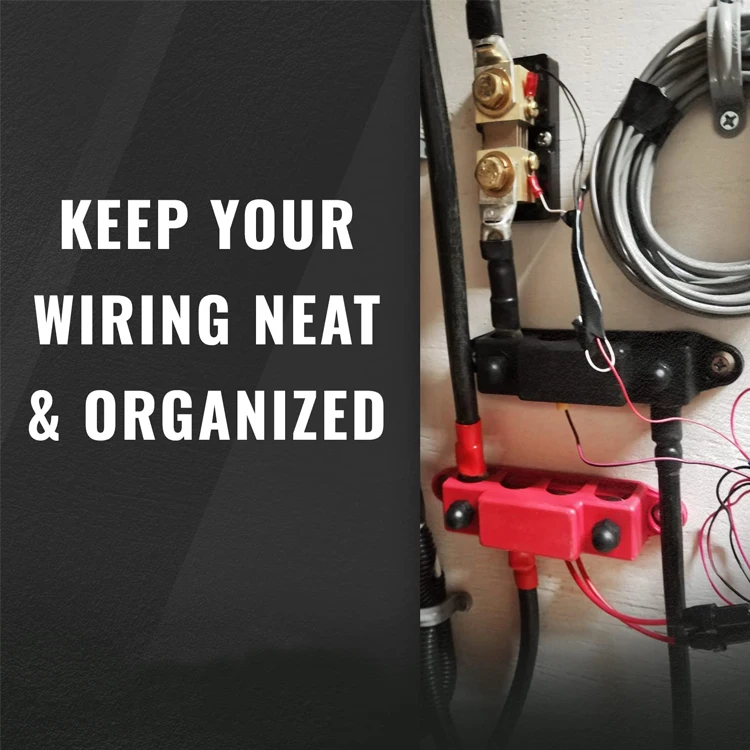 Automatic Marine Electric Busbar 4 Stud 3/8" M10 Post Battery Power Distribution Terminal Block ...