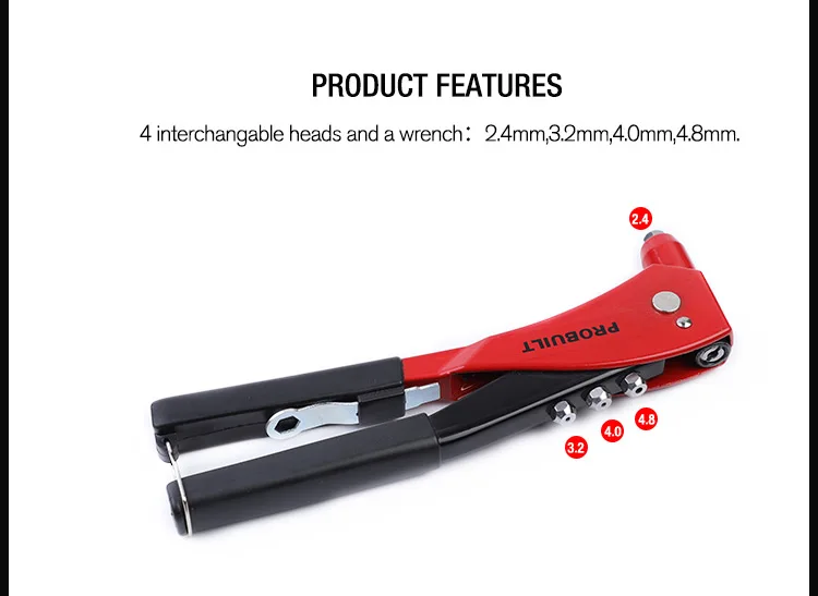 Pop Rivet Gun Hand Tool 10.5'' Riveting Machine Hand Press Rivet Gun ...