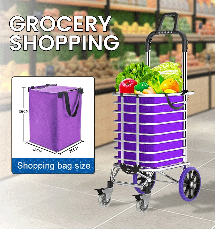 Folding Shopping Cart,Jumbo Grocery Cart,Heavy Duty Utility Cart,88 Lbs ...