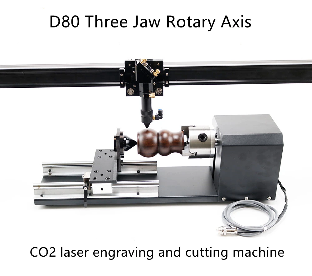 CNC Router Rotary Axis Attachment for CO2 Laser Engraving