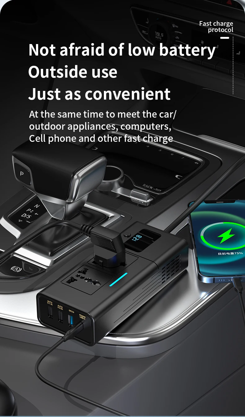 Factory Wholesale Power 200w Inverter Dc 12v 24v 220v Ac Socket To Car ...