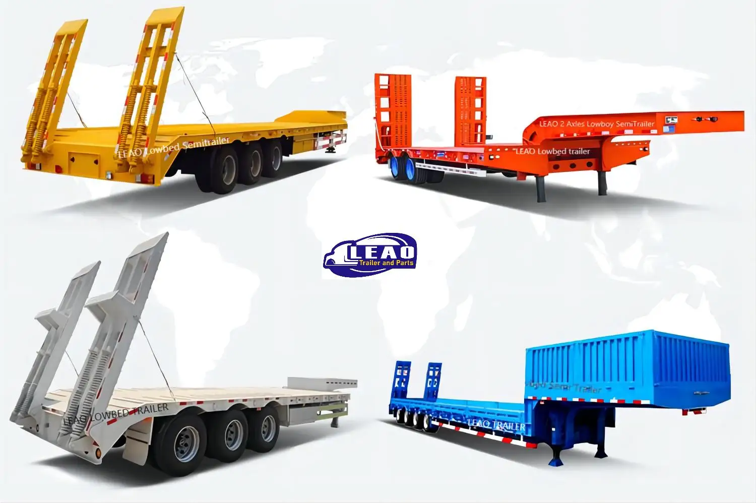 60ton 100ton 12 Wheelers Container Chassis Loader Lowbed Truck Low Bed ...