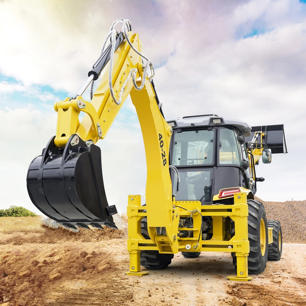 chinese backhoe loader Retroexcavadora 4x4 Backhoe excavator Loader ...