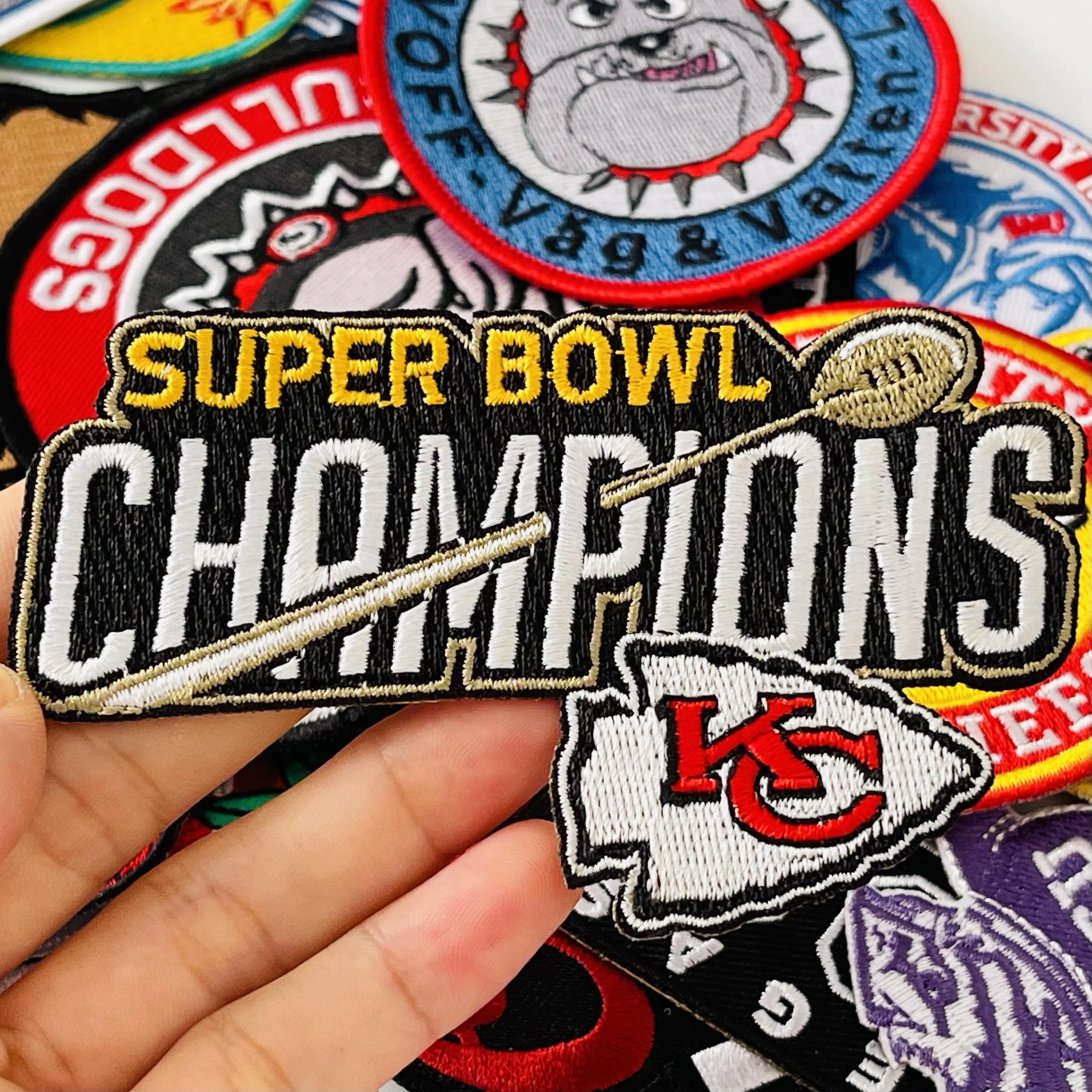 Custom 3d Embroidered Logo Patch For Nfl Kansas Chiefs - Iron-on Custom ...