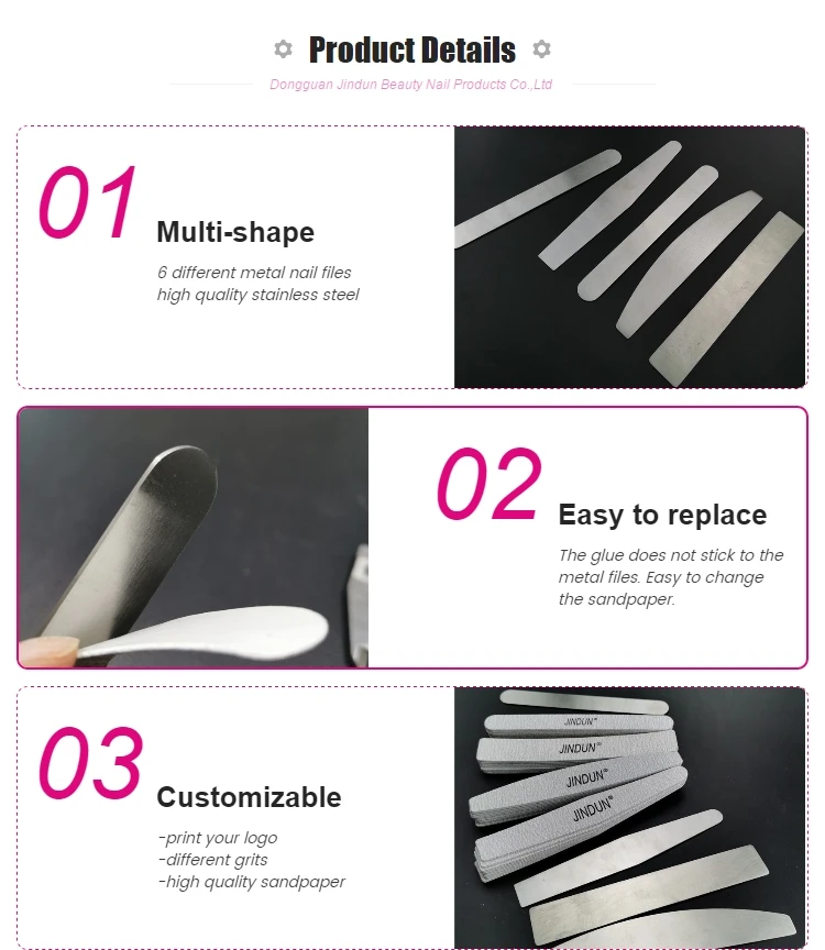 Stainless Steel Professional Double Sided Nail File Replaceable ...