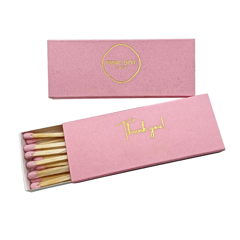 Customizable Stick Pink Match Boxes,Custom Safety Match Gold Logo And ...