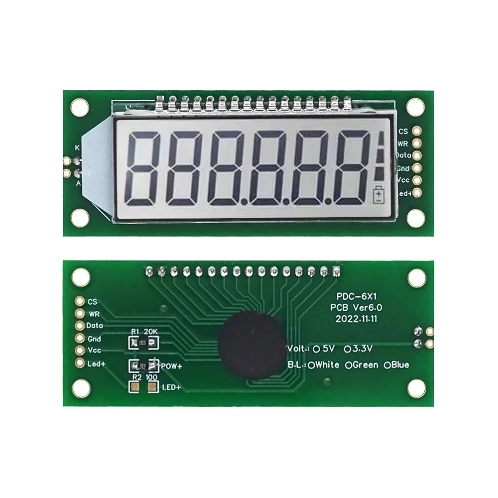 6 Digit 8 Segment LCD SPI LCD Display Board Module with Backlight DC 5V TM1622 Driver Chip ...