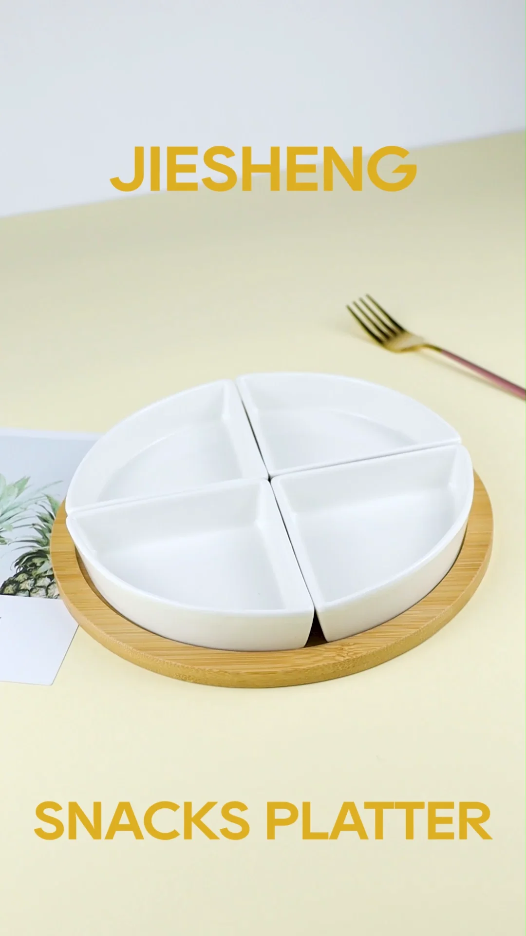 4 Compartment Plate Ceramic Snack Terving Tray And Candy Dish Snack ...