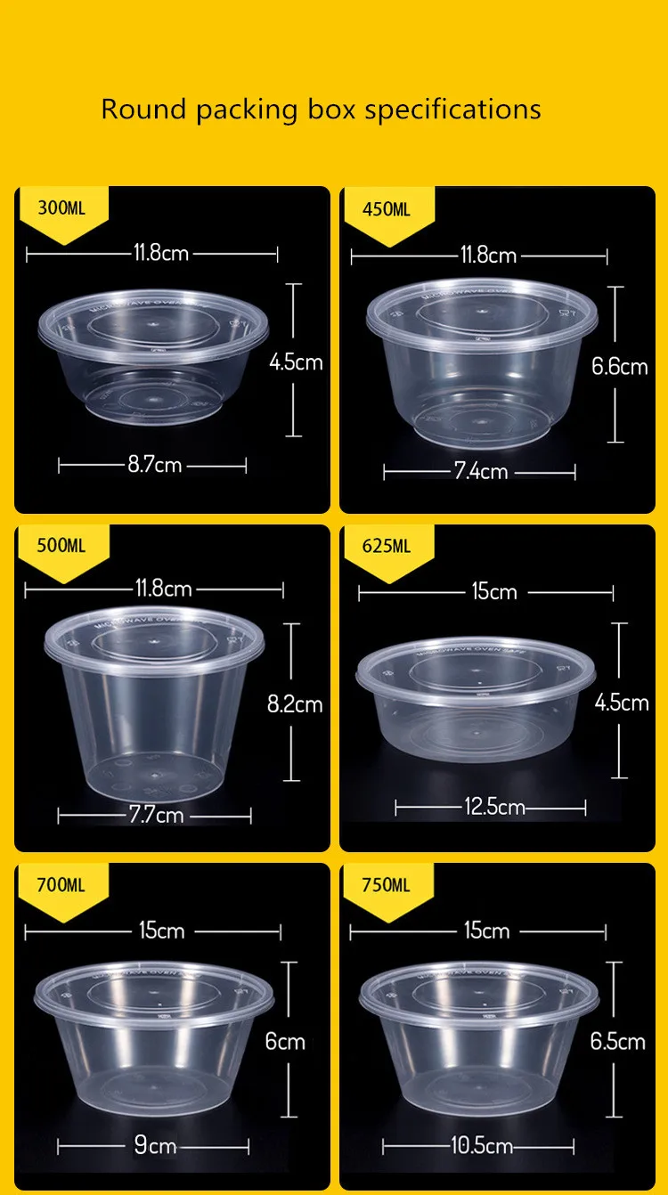 Clear Microwavable Plastic Food Containers - Disposable