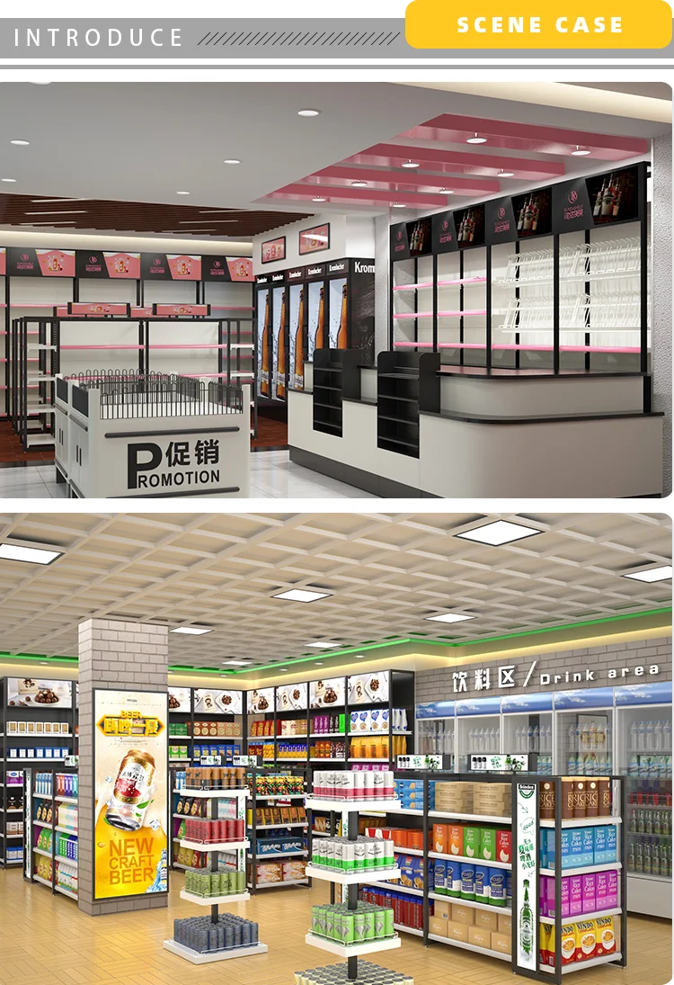 Supermarket/convenience Store Display Racking Shelves Wooden And Metal ...