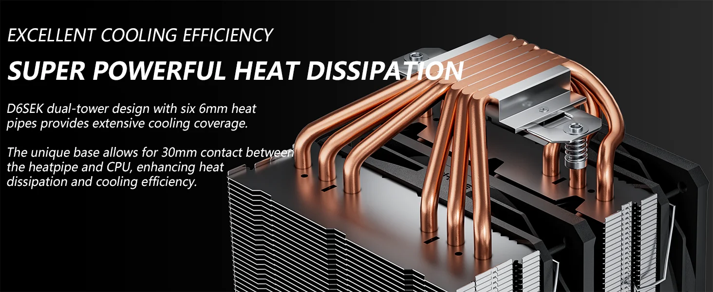 Uphere Hot Sales 6 Heat Pipes 120mm Cpu Cooler 4 Pin Pwm Quiet Computer ...