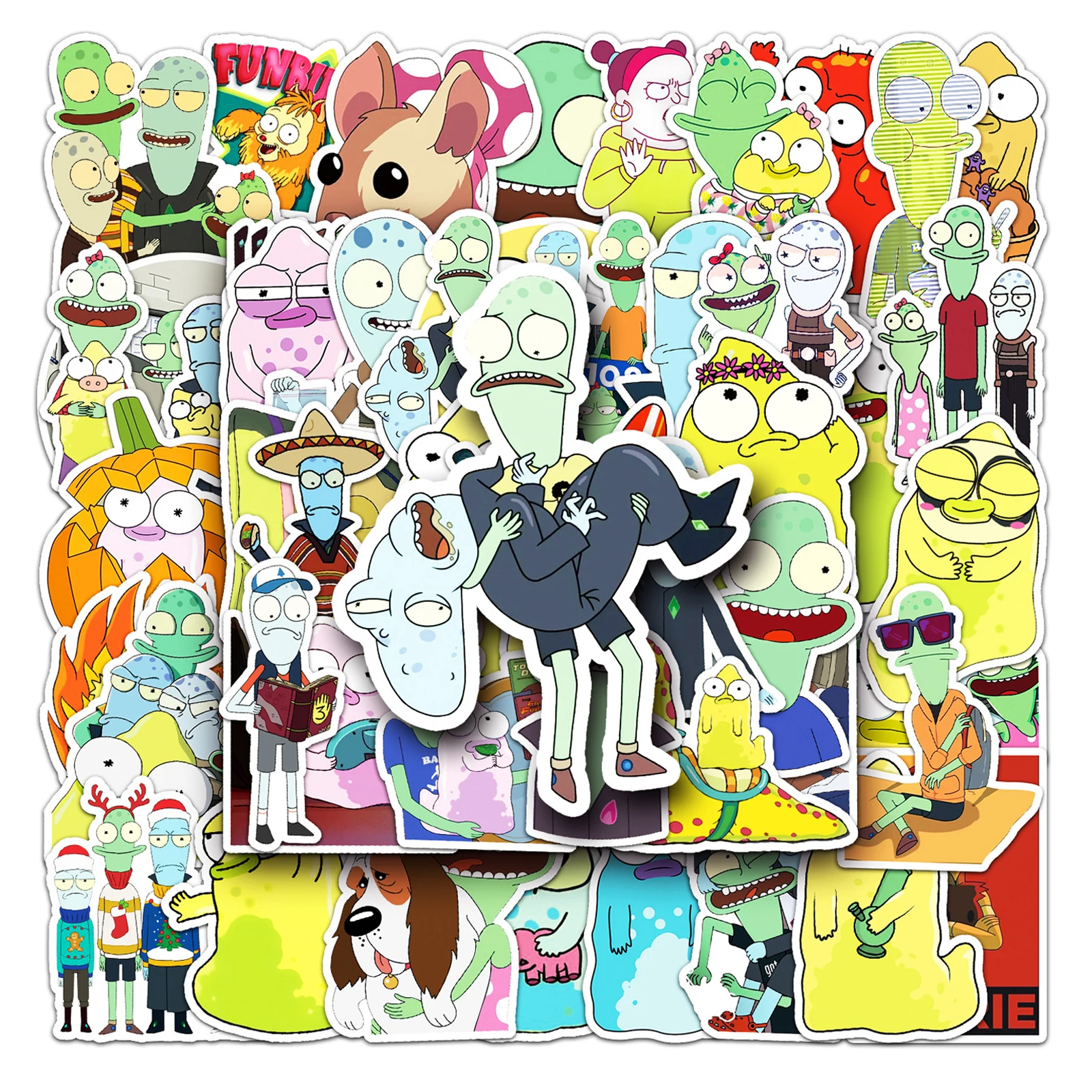 50pcs Cool Cartoon Solar Opposites Stickers For Boy Child Laptop Car ...