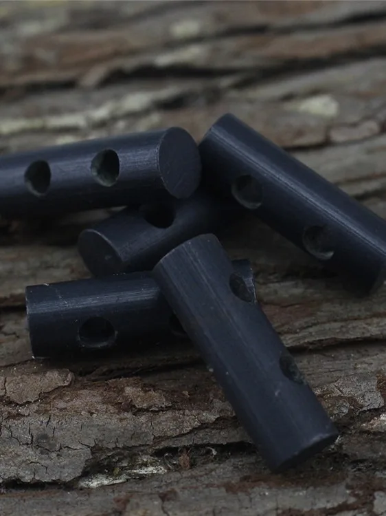 2 Drilled Holes Fire Flint Steel Magnesium Rod Wilderness Survival ...