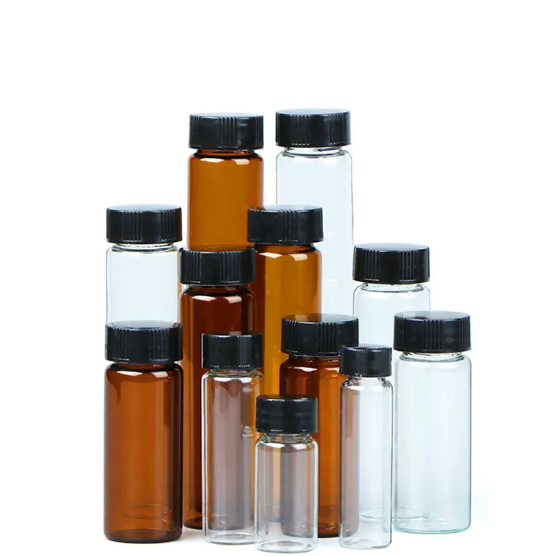 Mini Sample Vials - Transparent Amber Lab Storage Vials